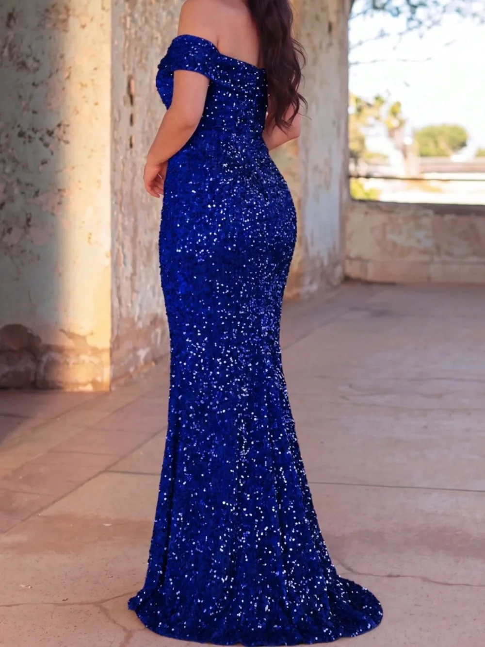 Dresses | Plus Sequin Off Shoulder Split Thigh Party Formal Dress ...